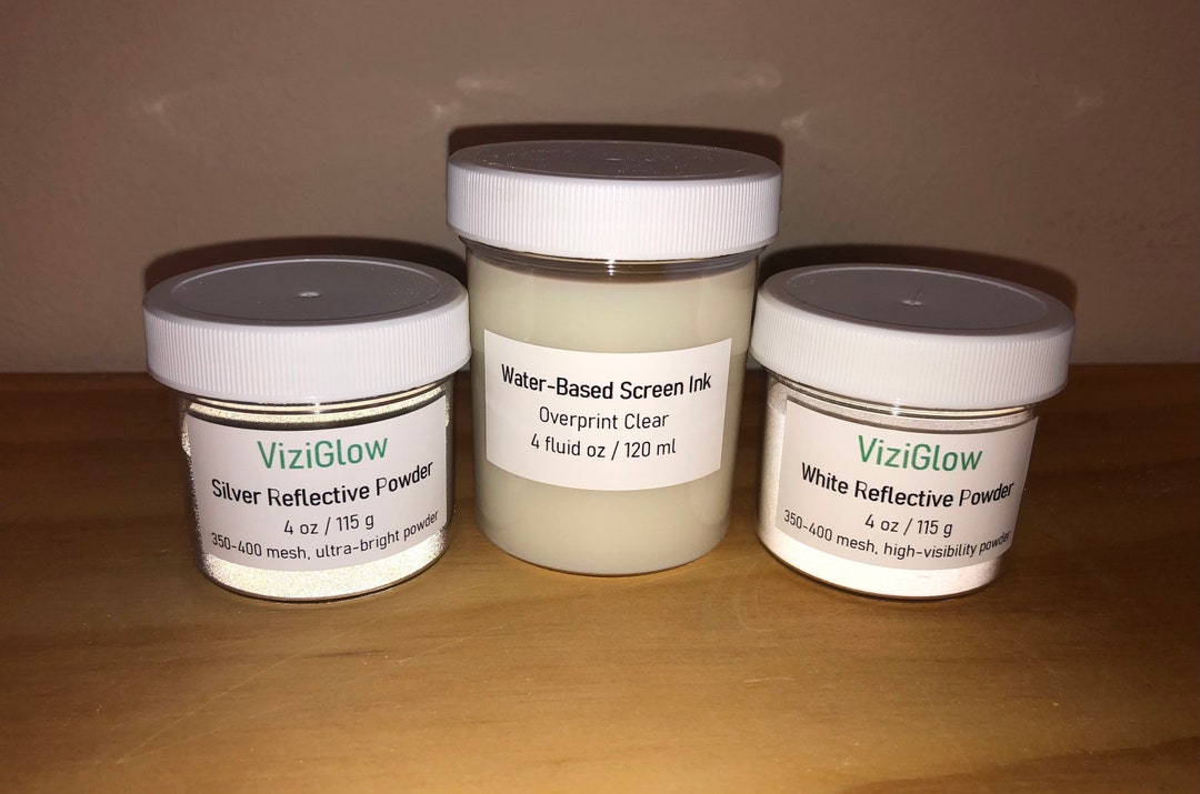 Reflective Screen-printing Ink Kit - White or Silver Reflective Powder ...