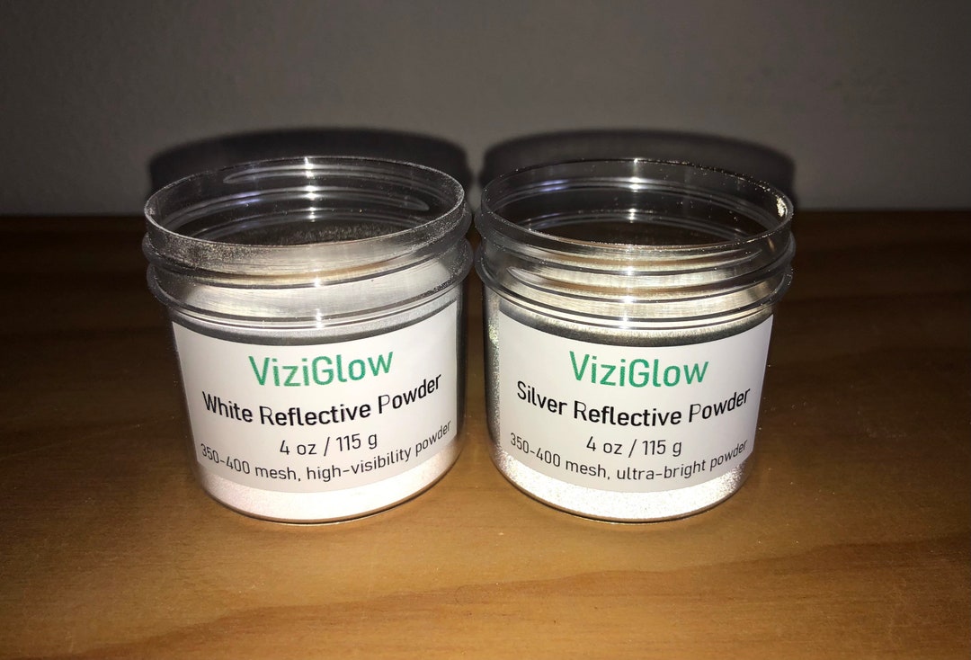 Reflective Powder - 4 Oz - White and Silver, High-visibility Reflective ...