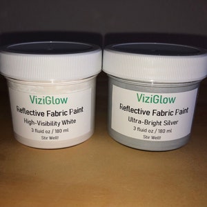 Silver Reflective Fabric Paint - 3 Oz - Ultra-bright, Silver/gray Paint ...