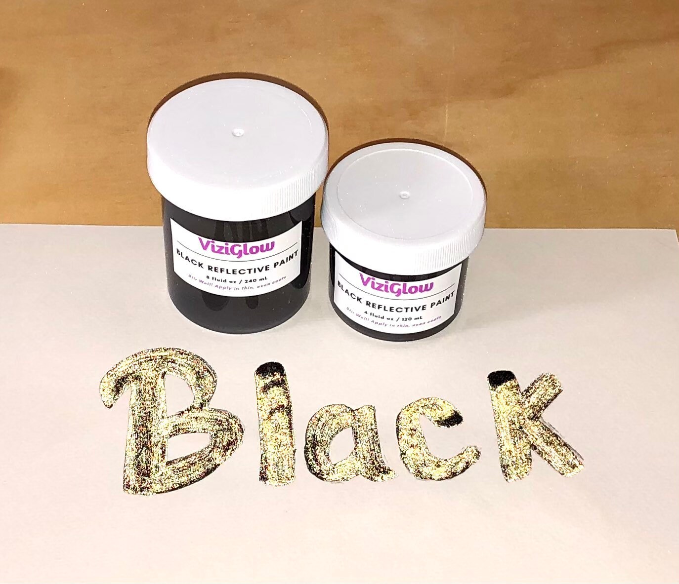 Black Reflective Paint - 8 Oz - High-visibility, Reflective, Paint ...