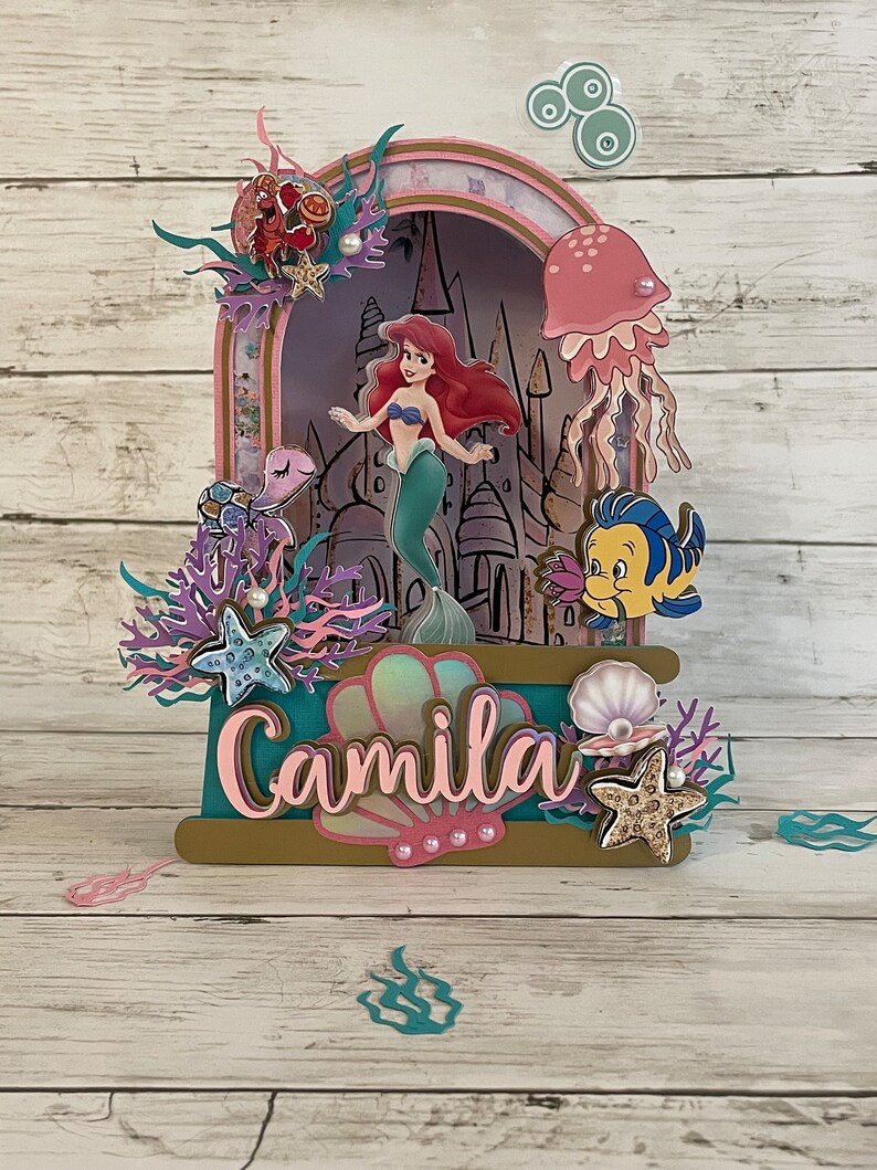 Ariel Motif Caketopper With Real Motorized Movement / Engraved Class ...