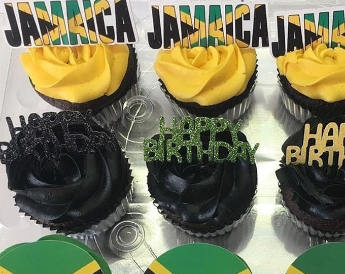 Jamaica Themed Cupcake Topper | Jamaican Party Decoration | Jamaica ...