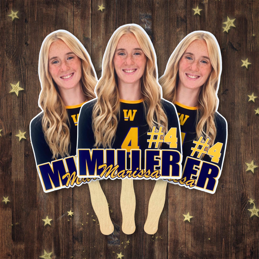 Custom Photo Face Fans With Wooden Handle, Sports Photo Face Fan ...
