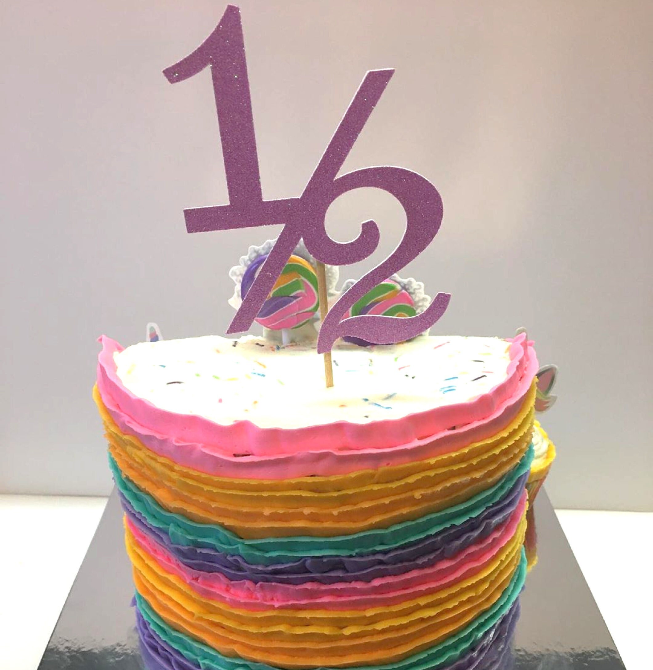 Topper de pastel de medio cumpleaños, topper de pastel de 6 meses ...