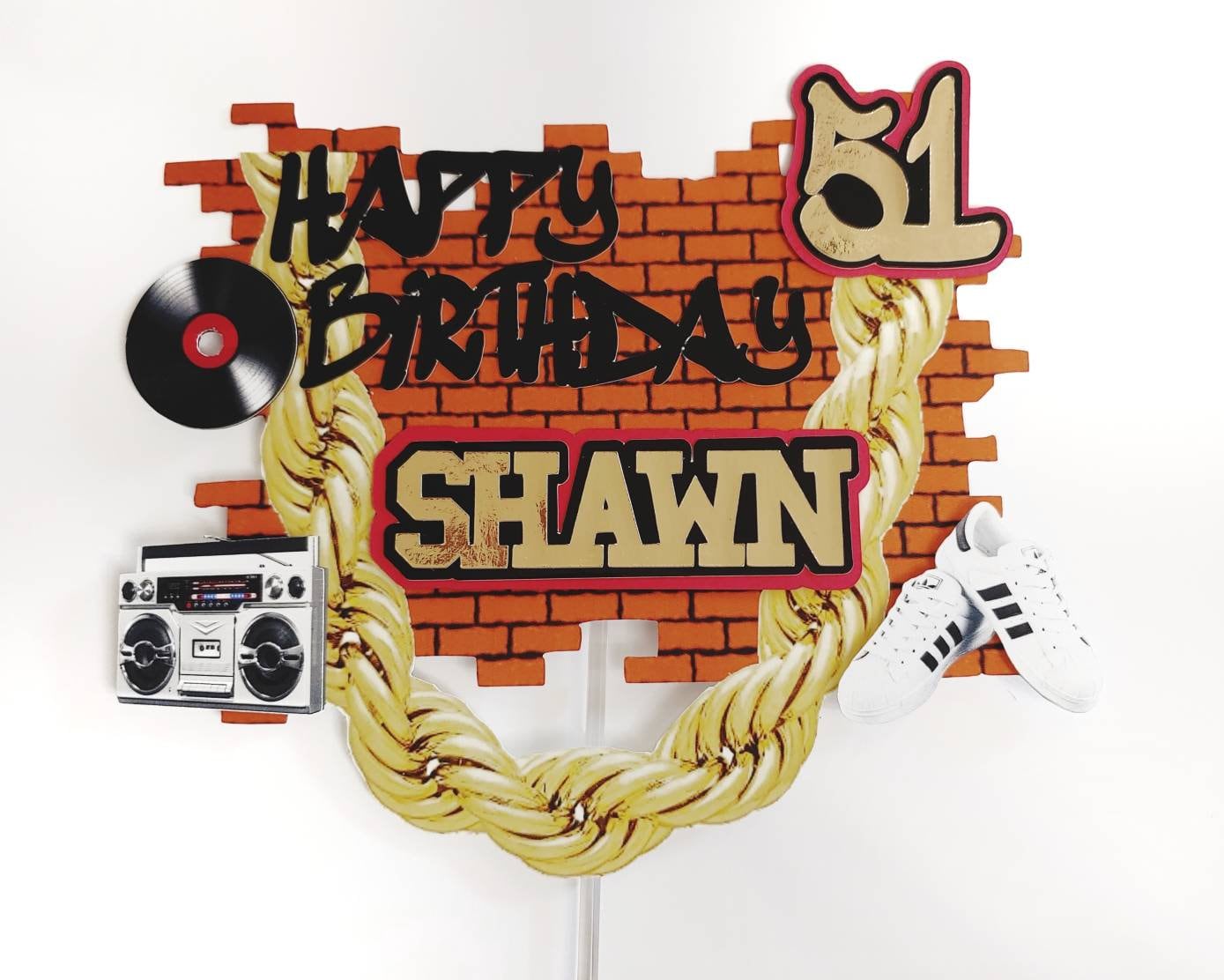80s Themed Hip Hop - Personalized Cake Topper - Hip-hop - Party ...