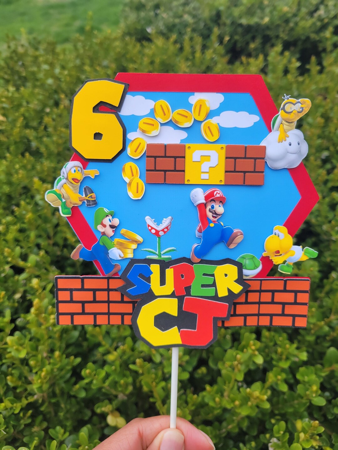 Super Mario Inspired Cake Topper, Super Mario Birthday, Mario Party ...