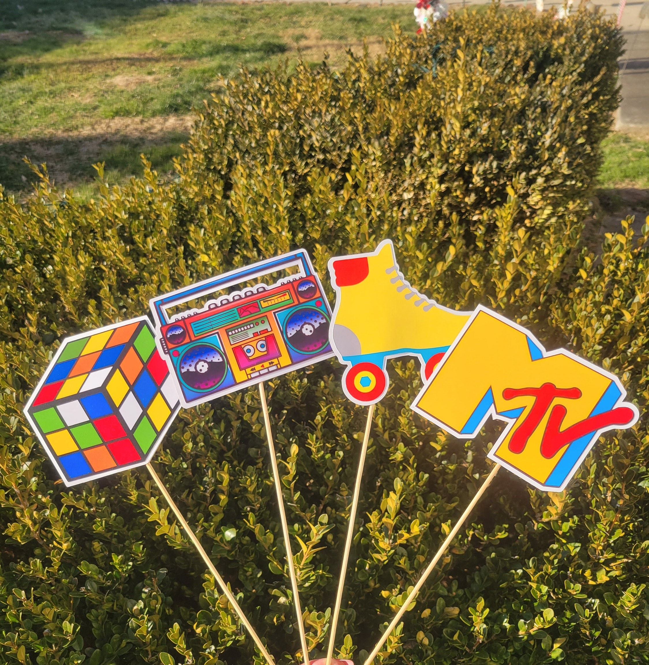 80s 90s Themed Neon Centerpiece Sticks - 80s Party Decorations - 80s ...