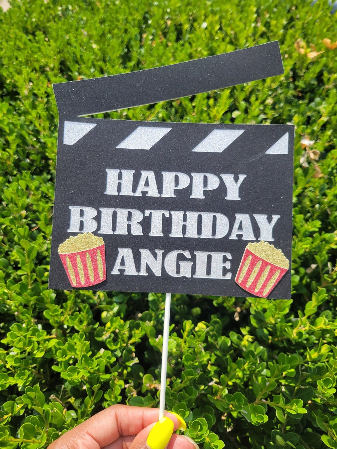 Movie Cinema Night Clapboard Director Cake Topper Birthday Movie Night ...