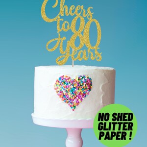 80th Birthday Cake Topper, 80th Birthday Party Decorations, Cheers to ...