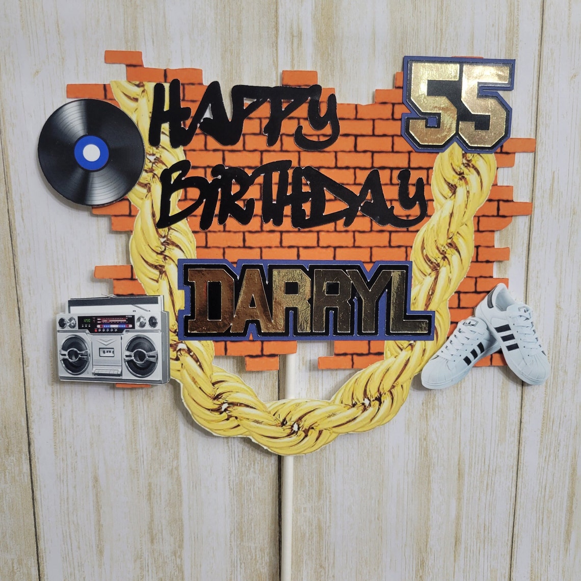 80s Themed Hip Hop - Personalized Cake Topper - Hip-hop - Party ...