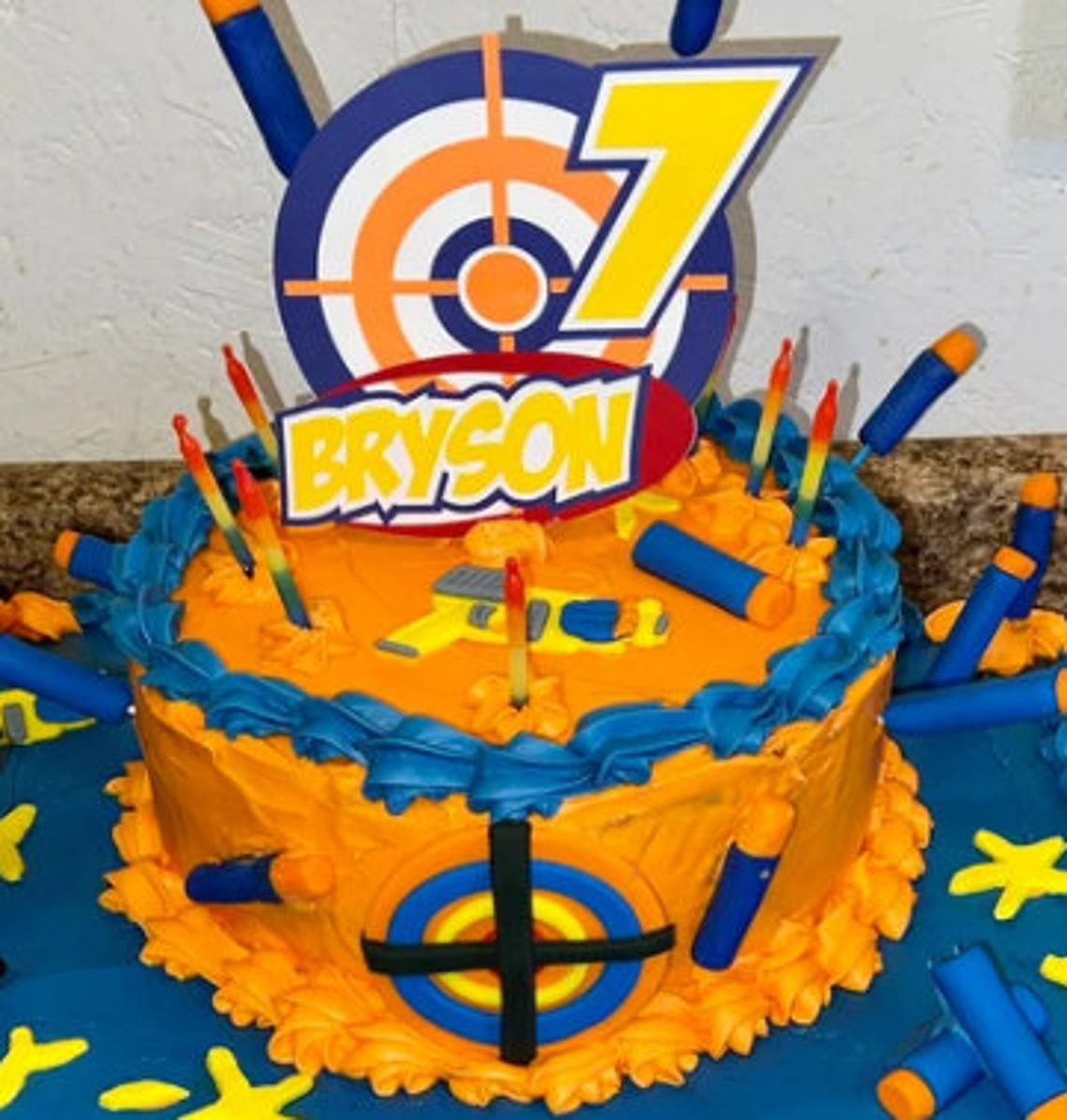 Target Cake Topper Personalized Dart Gun Cake Topper Boys - Etsy