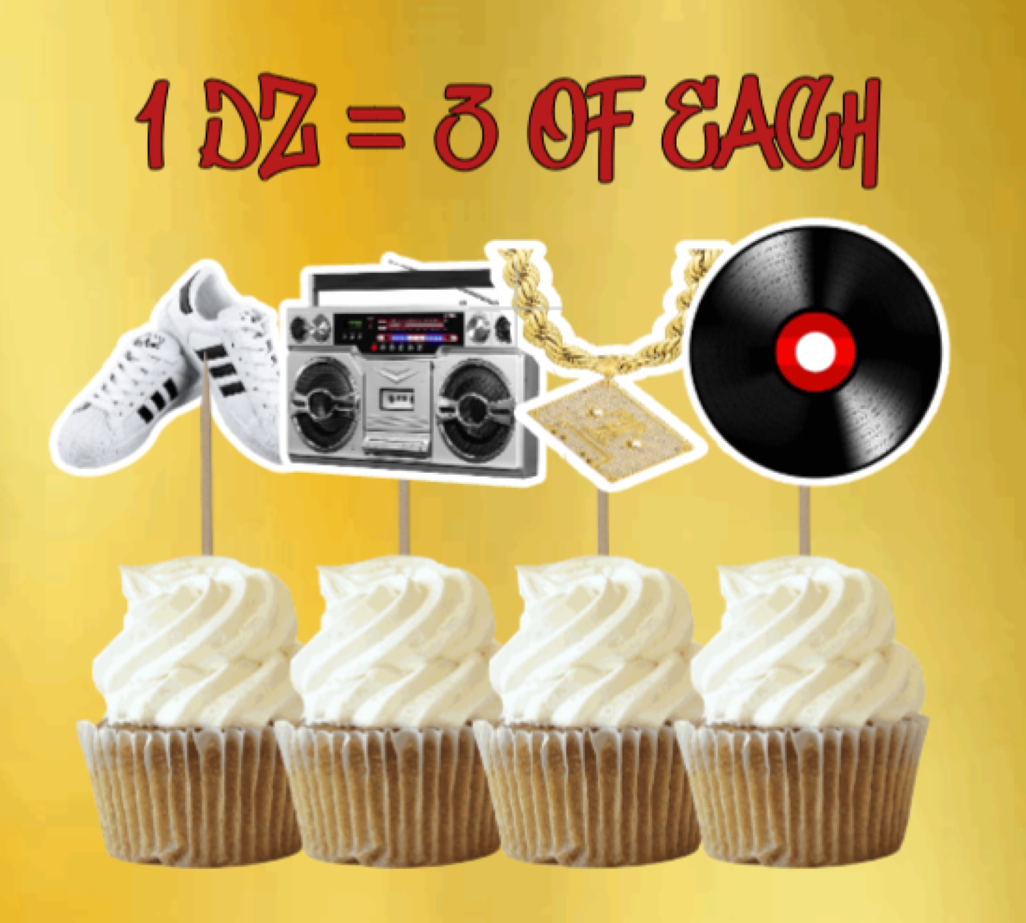 80s Themed Hip Hop - Personalized Cake Topper - Hip-hop - Party ...
