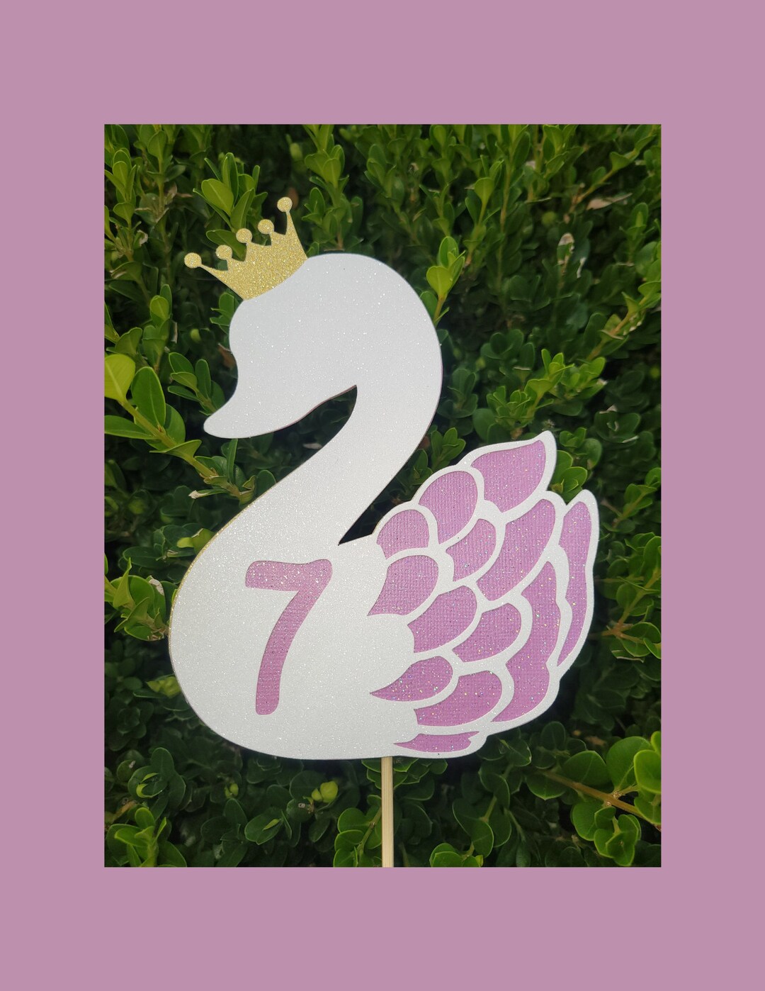 Glitter Swan Cake Topper | Swan Birthday Cake Topper | Princess Cake ...