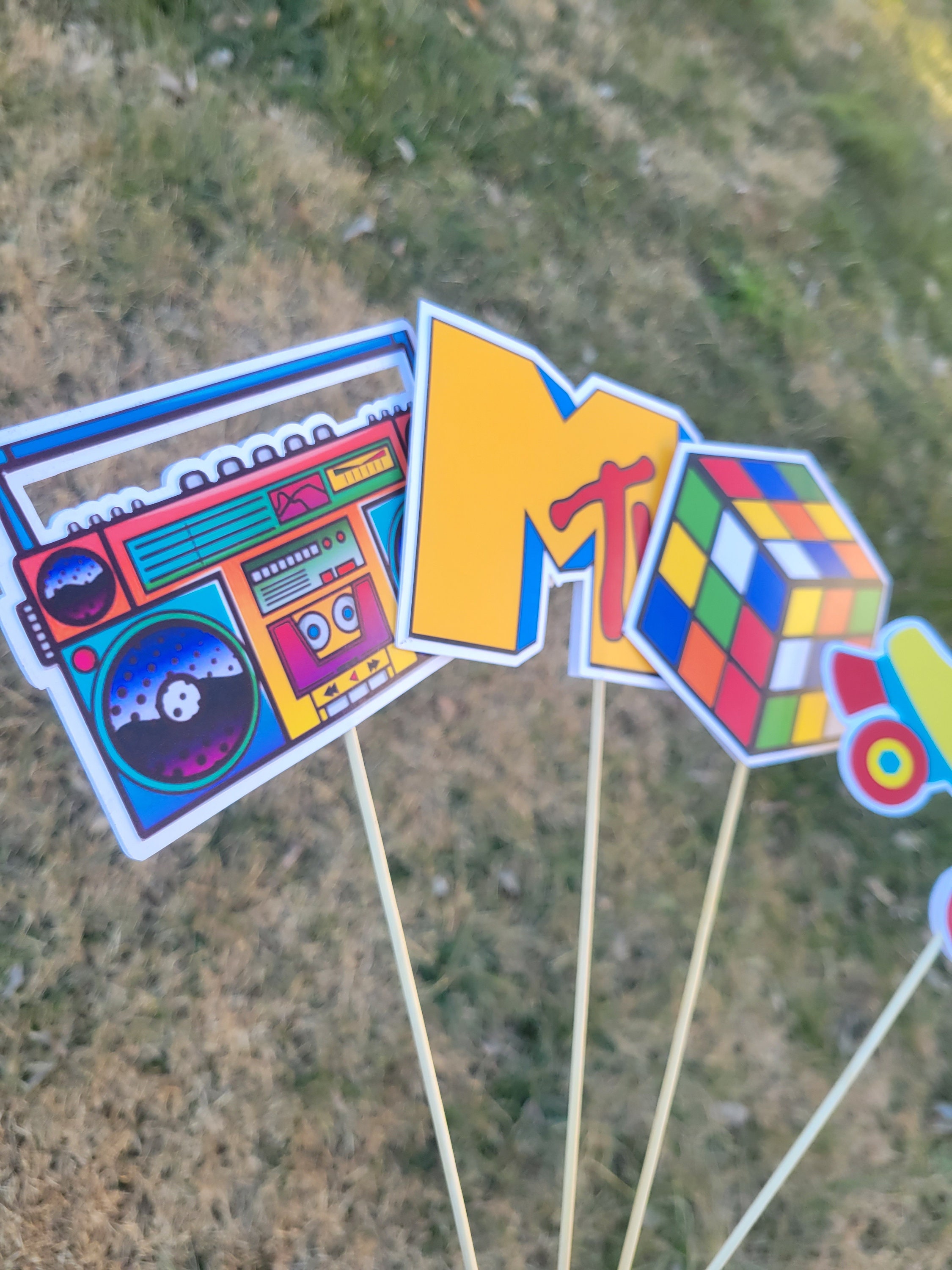 80s 90s Themed Neon Centerpiece Sticks - 80s Party Decorations - 80s ...
