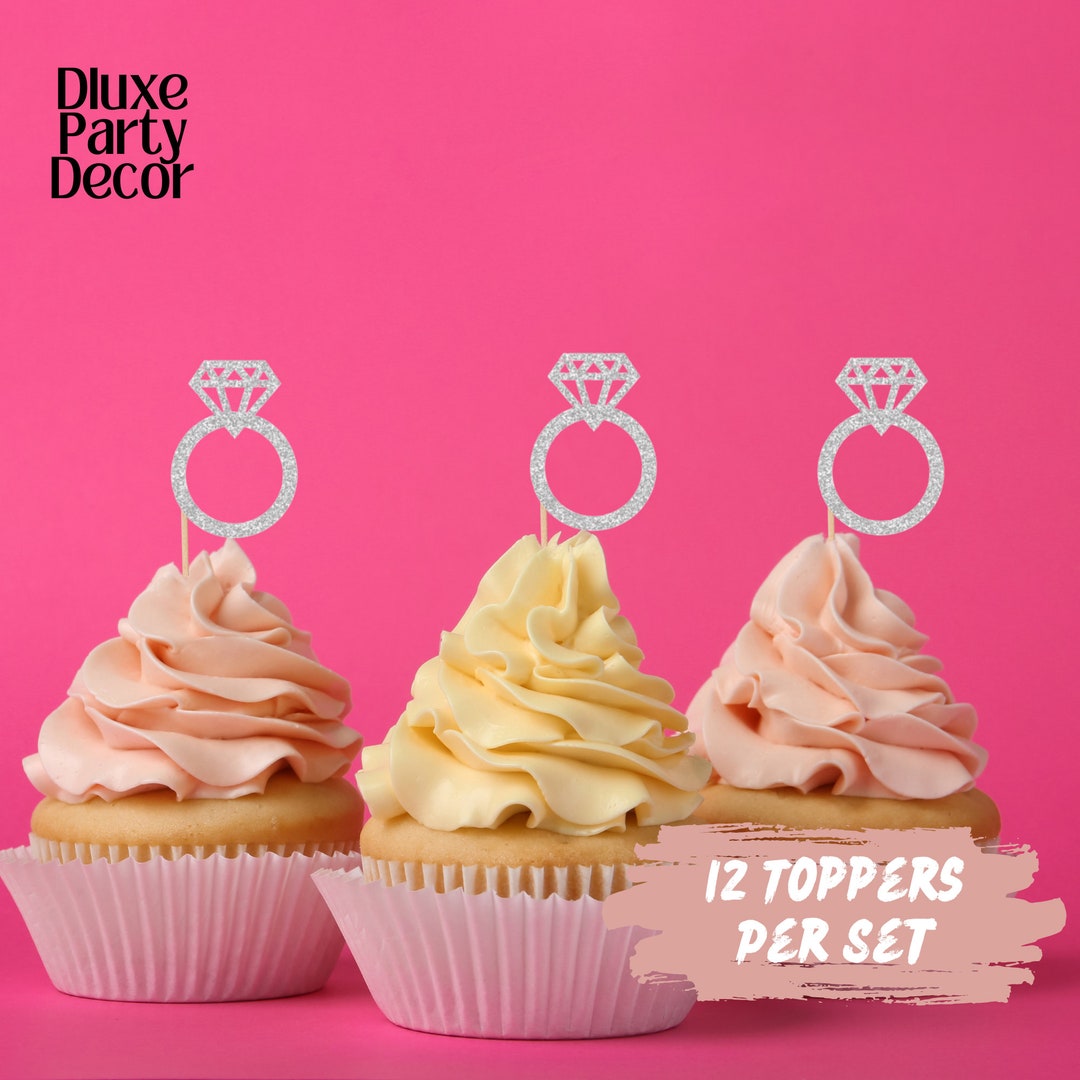 Diamond Ring Cupcake Toppers, Engagement Party, Bridal Shower ...