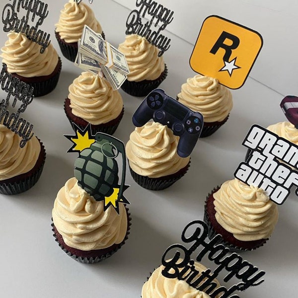 Grand Theft Auto Cupcake Toppers - Etsy