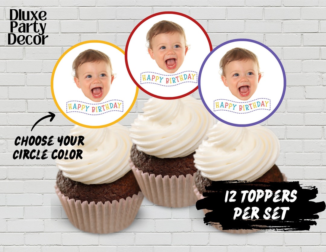 Custom Face Cupcake Toppers, Birthday Cupcake Toppers, Funny Cupcake ...
