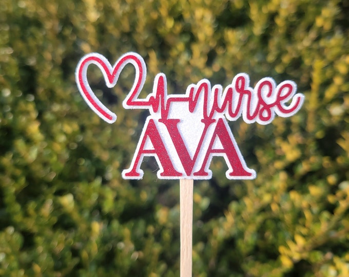 Nurse Cupcake Toppers. Birthday. Graduation. RN, LPN, CNA, Medical ...