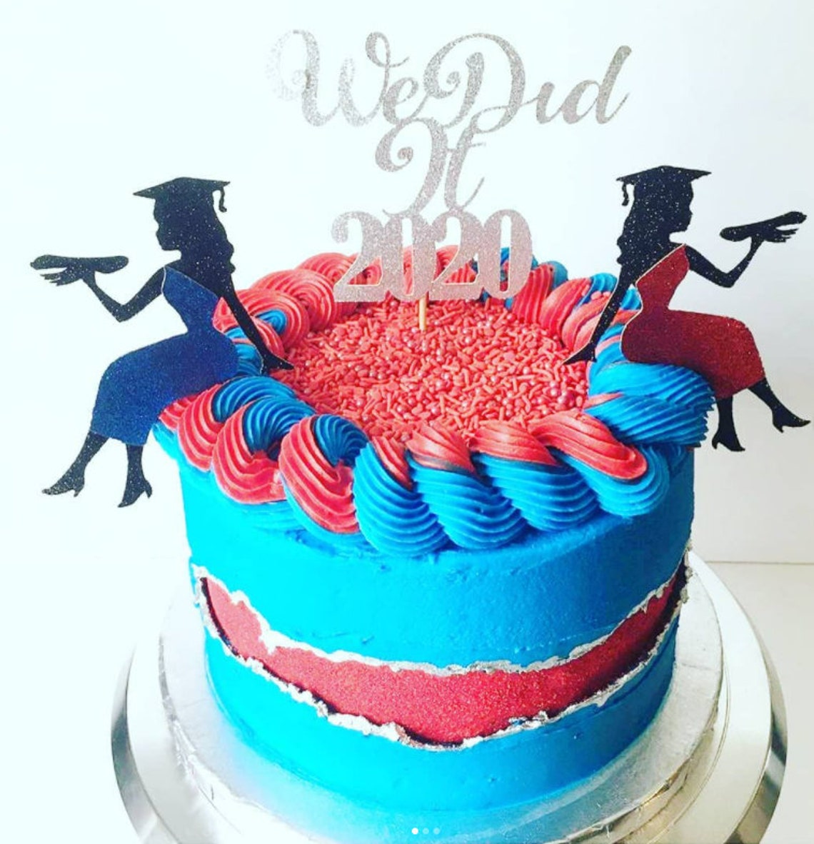 Twin Graduation Cake Topper Sitting Lady Graduation Cake | Etsy