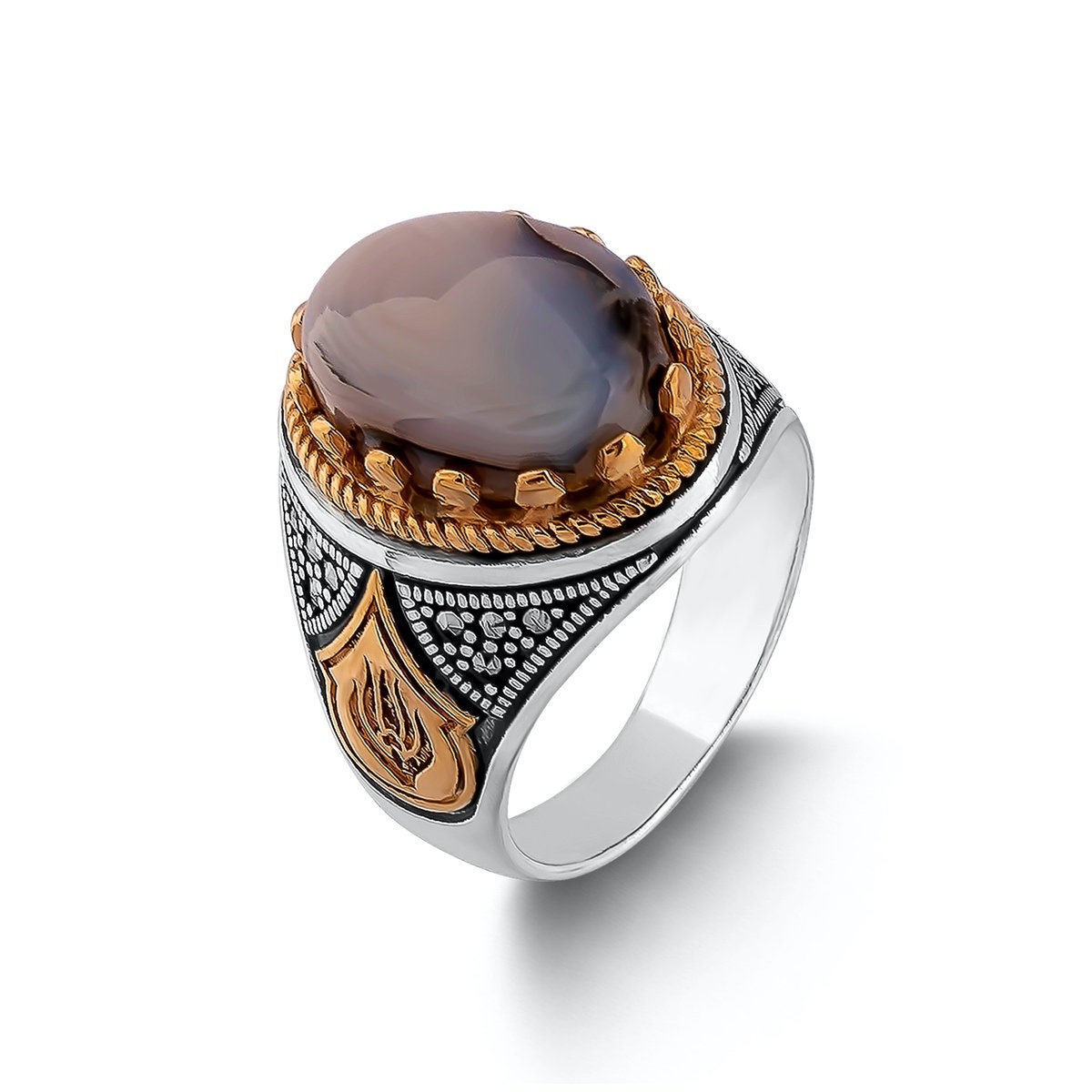 Arabic Silver Ring Men Silver Ring Yemen Agate Silver Ring | Etsy