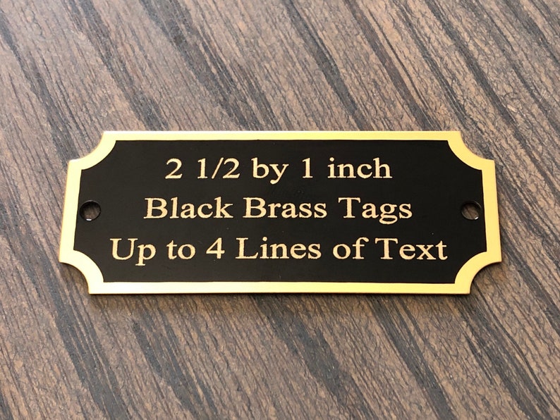 Engraved Black Brass Plate Tags 2 1/2 X 1 Inch Tag - Etsy