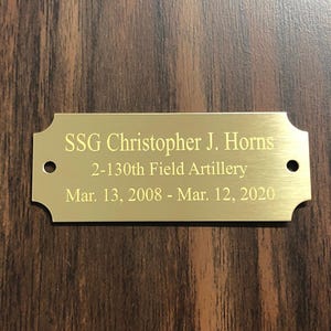 Engraved Brass Plate Tag, 2 1/2 X 1 Inch Bright Brass Tag, Personalized ...