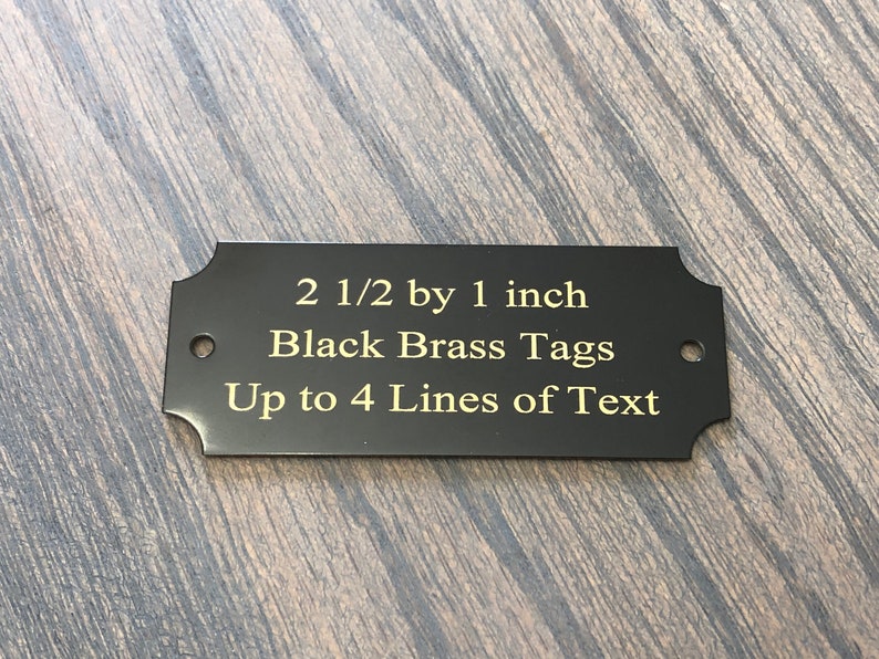 Engraved Black Brass Plate Tags 2 1/2 X 1 Inch Tag - Etsy