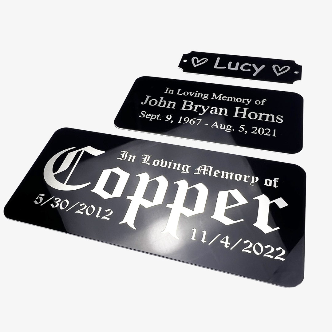 Engraved Plate Gloss Black Aluminum Engraving Customized Metal Name ...