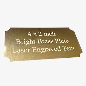 Engraved Urn Plate, 4"x2" Bright Brass Plate, Personalized Metal Plate ...