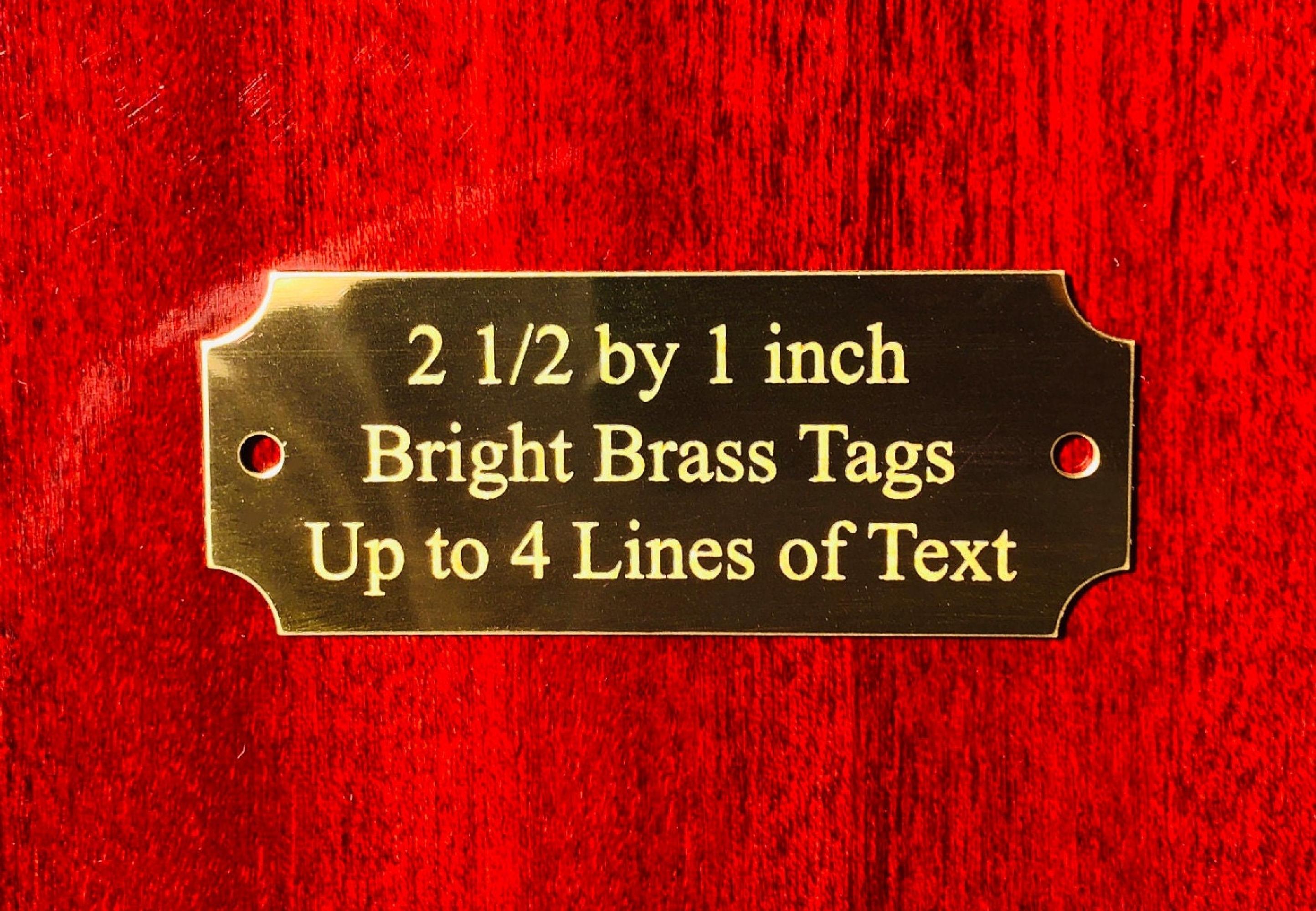 Engraved Brass Plate Tag, 2 1/2 X 1 Inch Bright Brass Tag, Personalized ...