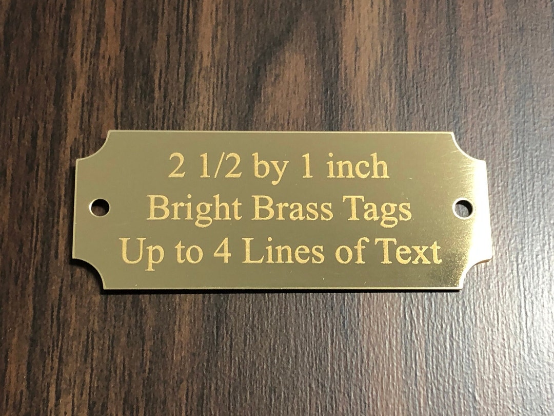 Engraved Brass Plate Tag, 2 1/2 X 1 Inch Bright Brass Tag, Personalized Metal Plate, Engraved ...