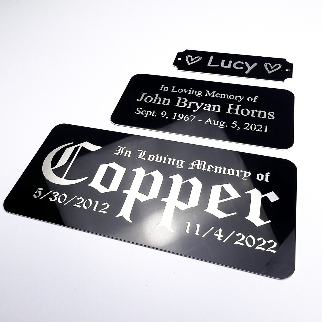 Engraved Plate Gloss Black Aluminum Engraving Customized Metal Name ...