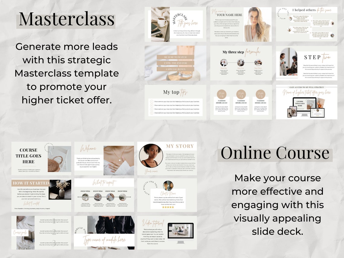 Course Creator Template Bundle Editable Canva Templates - Etsy