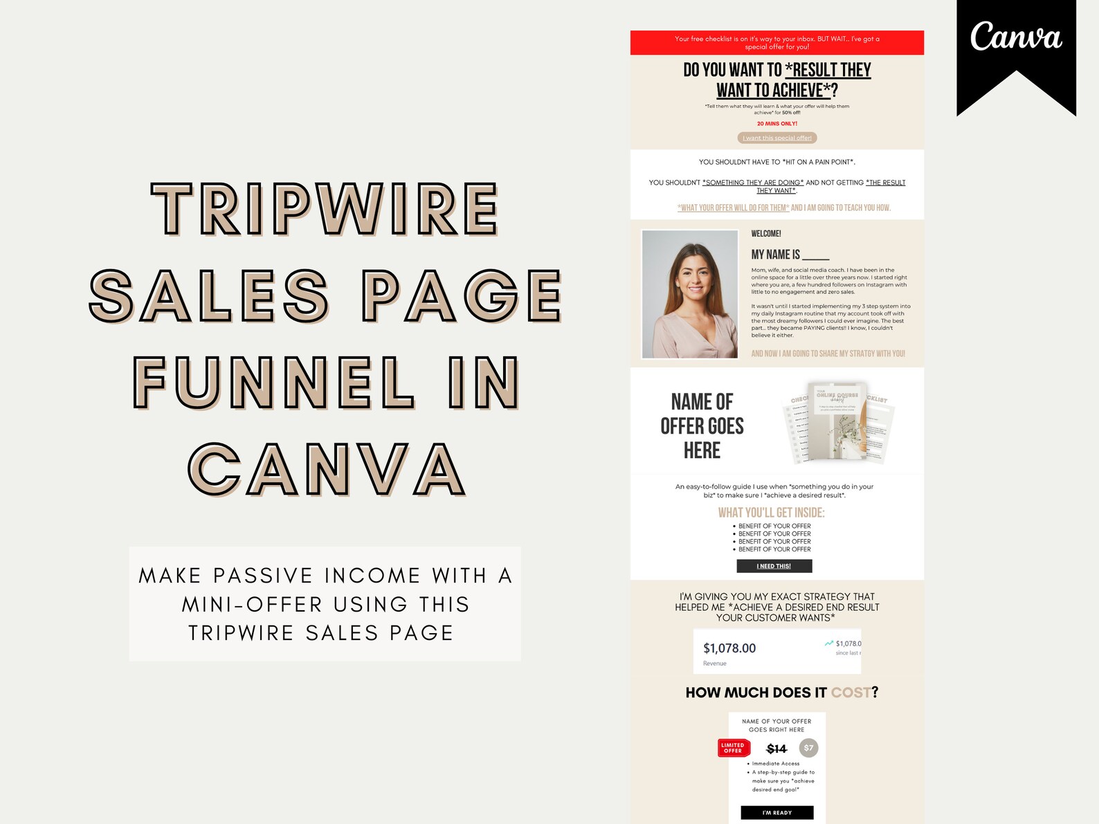 Canva Sales Page. Canva Sales Page Template. Course Launch. - Etsy