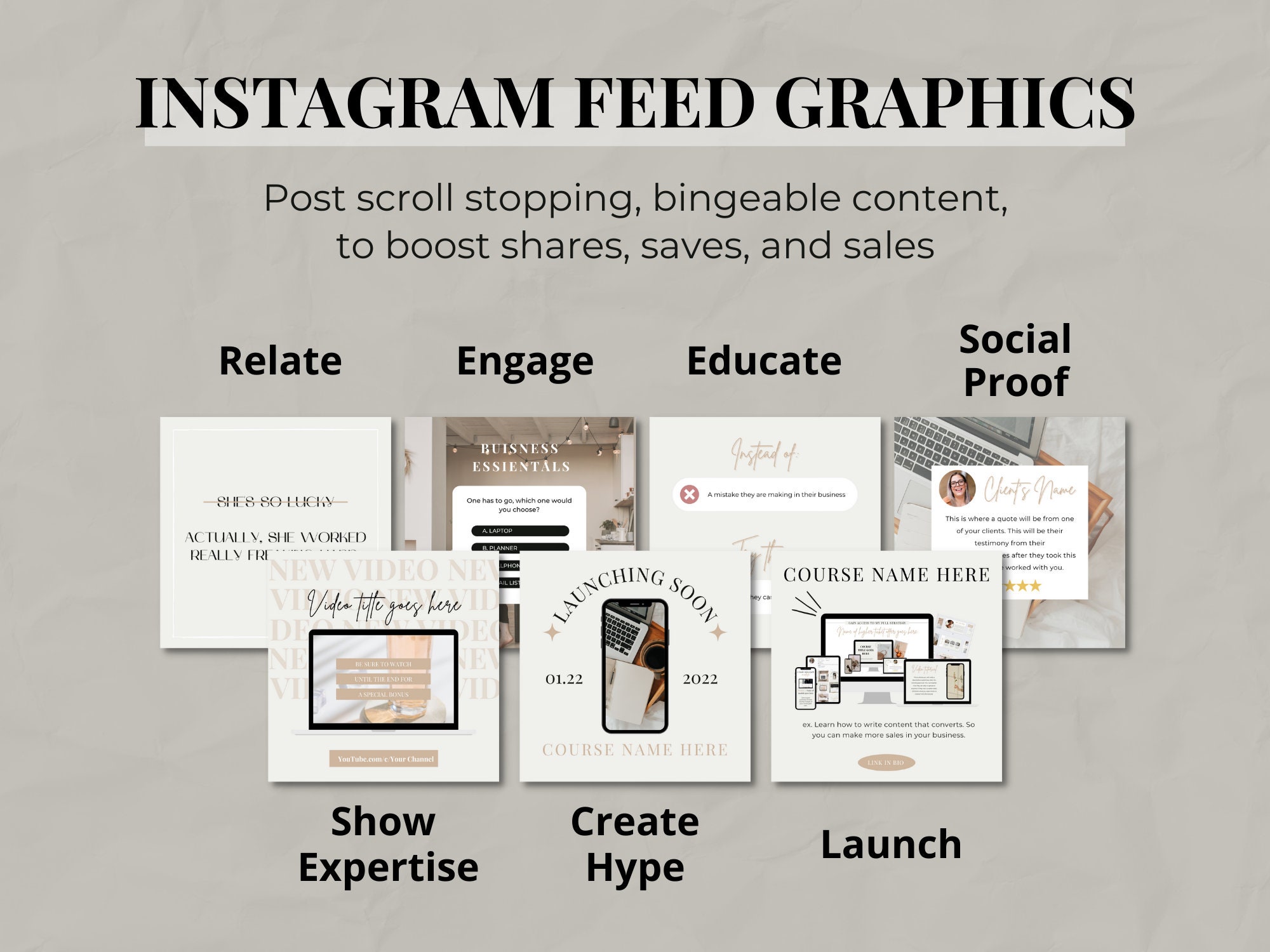 Online Course Instagram Template, Course Marketing Template, Online ...