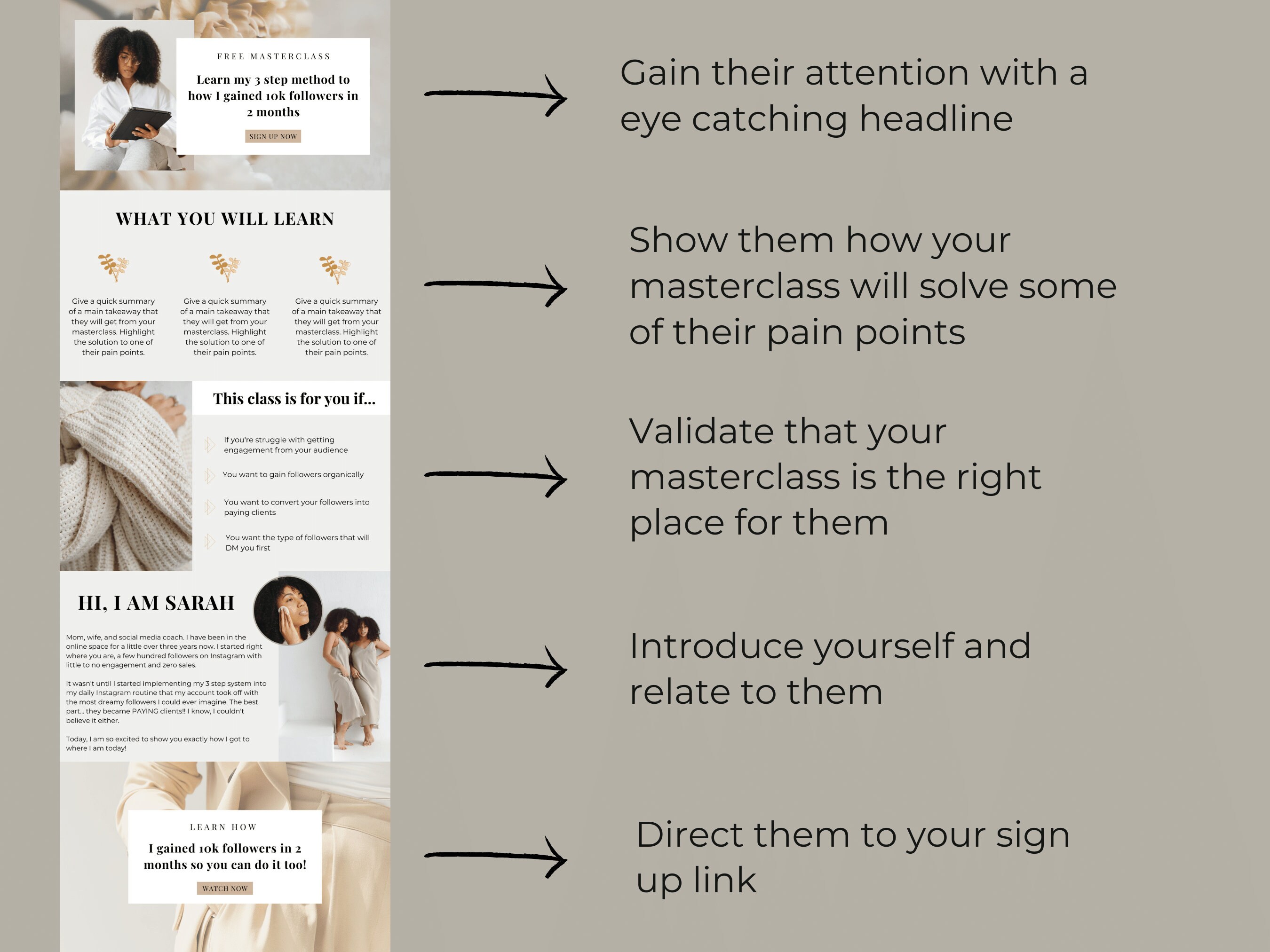 Lead Magnet Canva Website, Landing Page Template, Webinar Landing Page ...