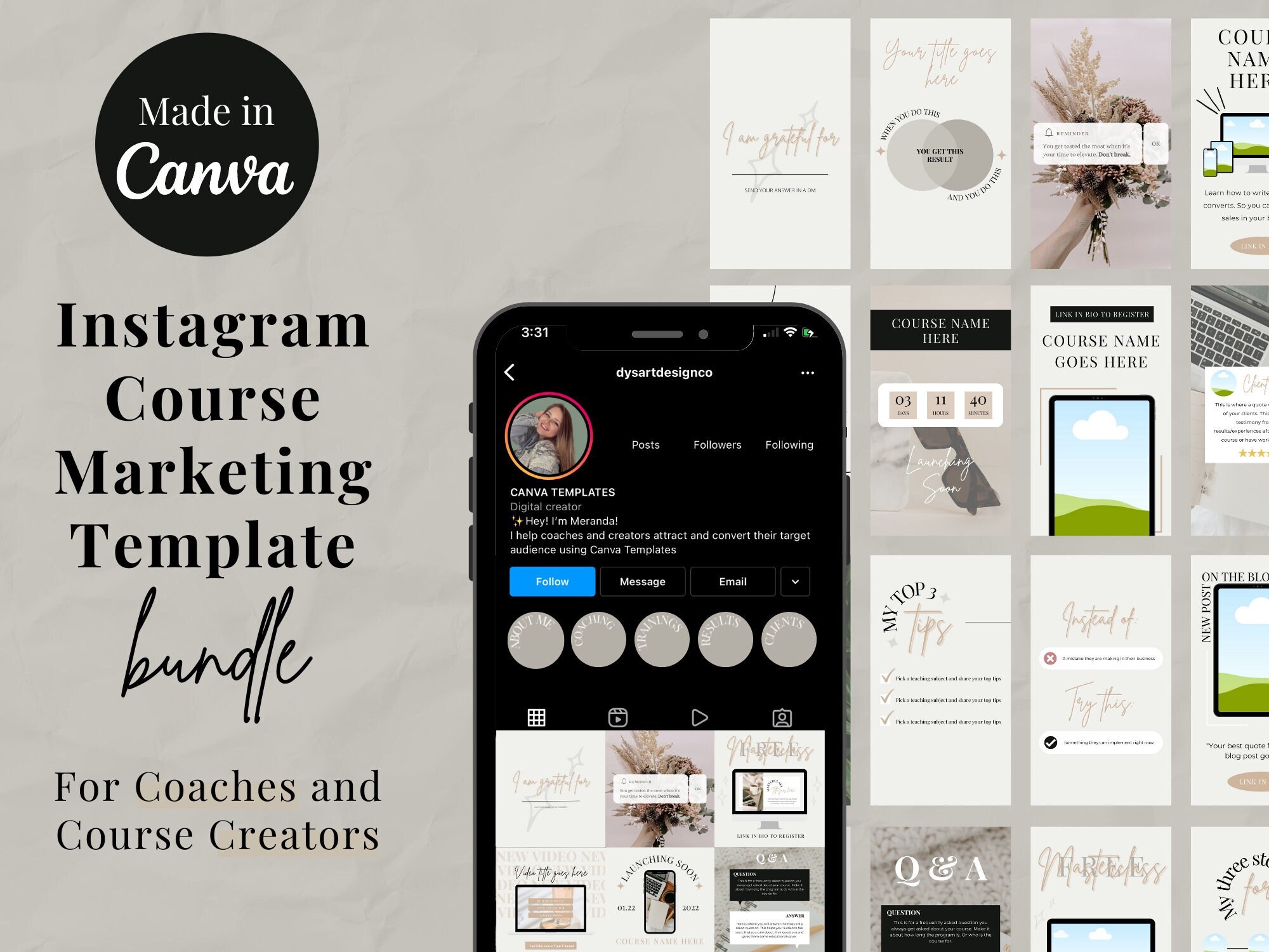 Online Course Instagram Template Course Marketing Template - Etsy