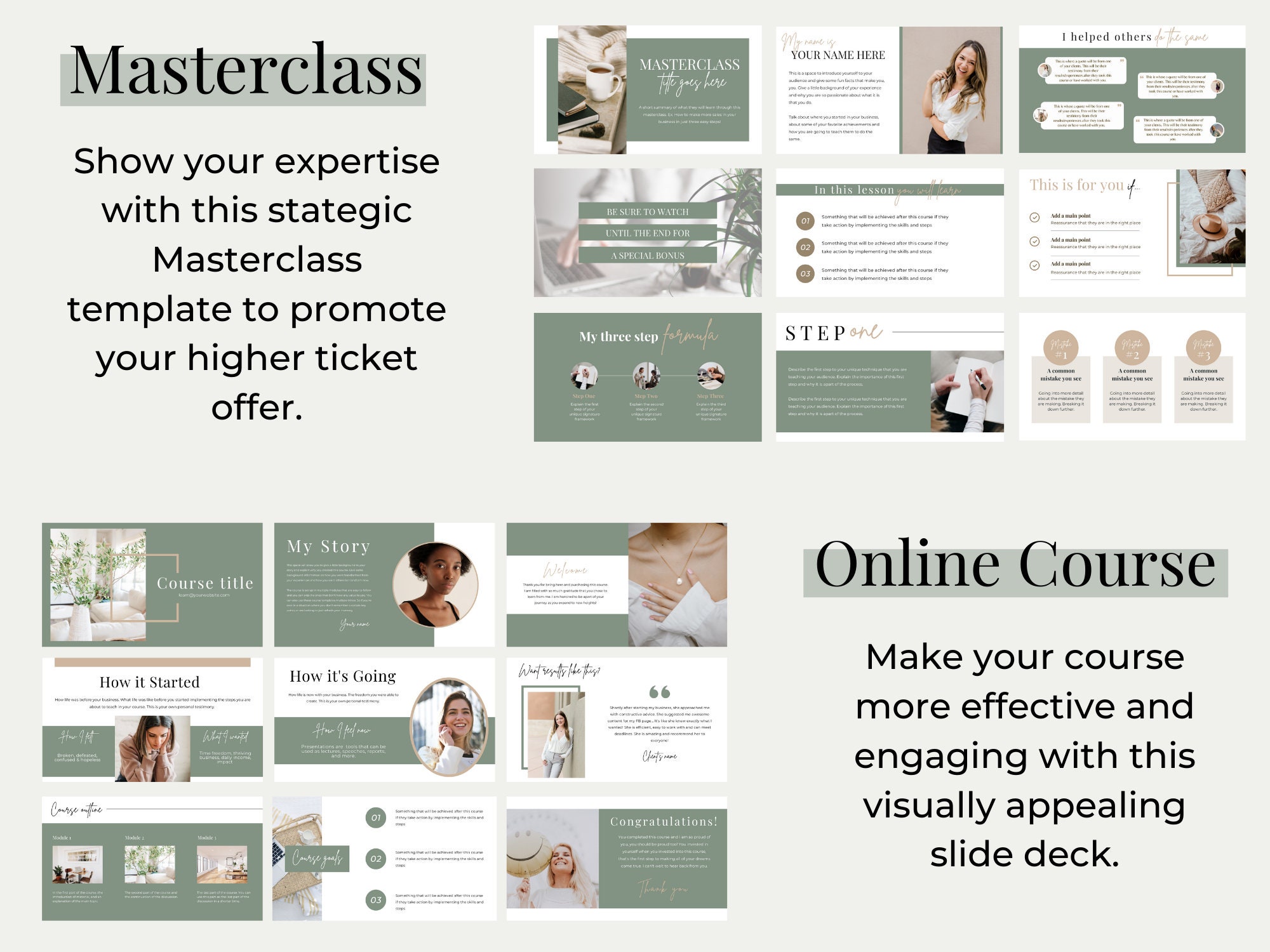 Course Creator Template Bundle Editable Canva Templates - Etsy