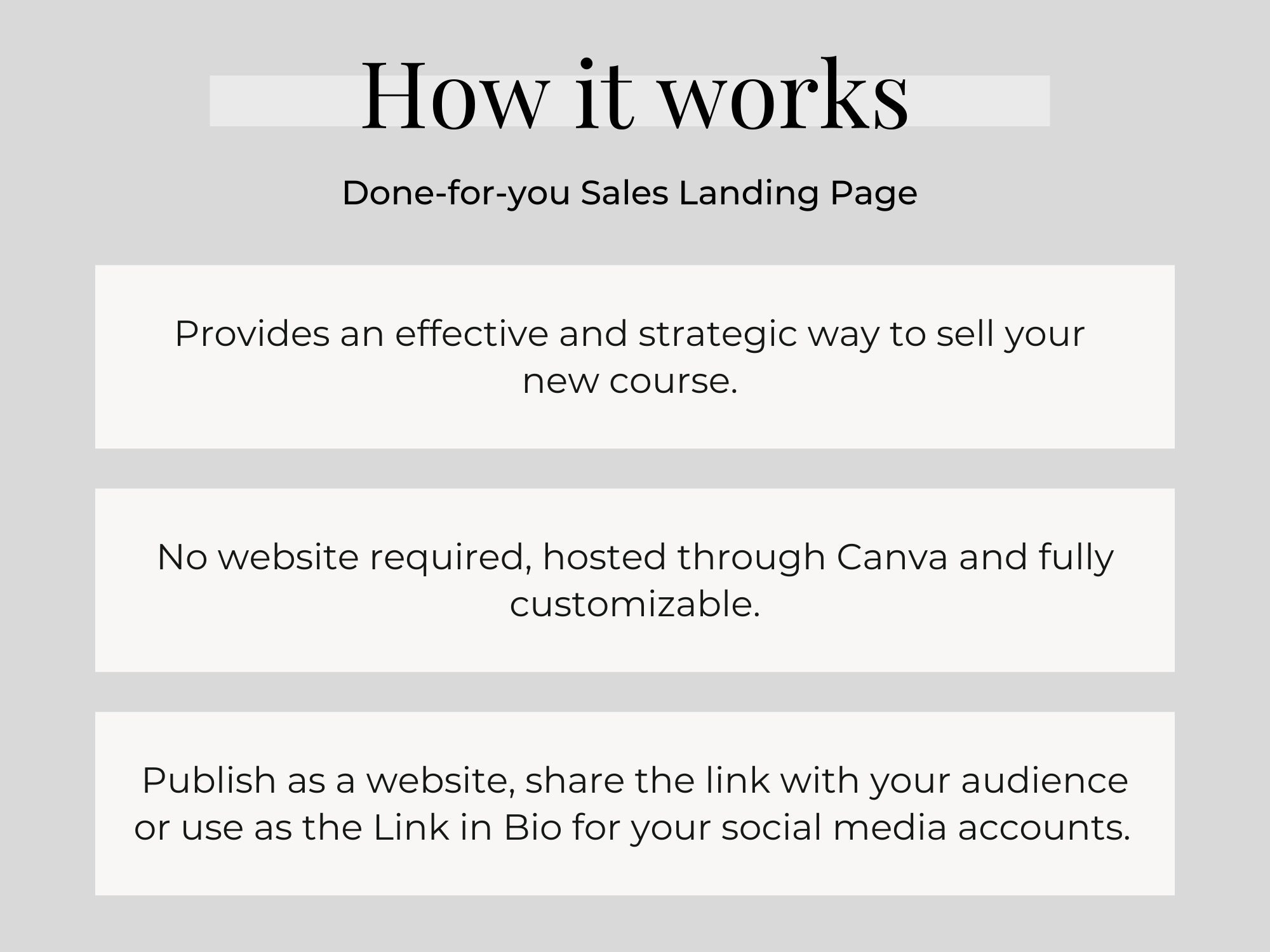 Sales Page Template Canva, Online Course Website Template, Course Sales ...