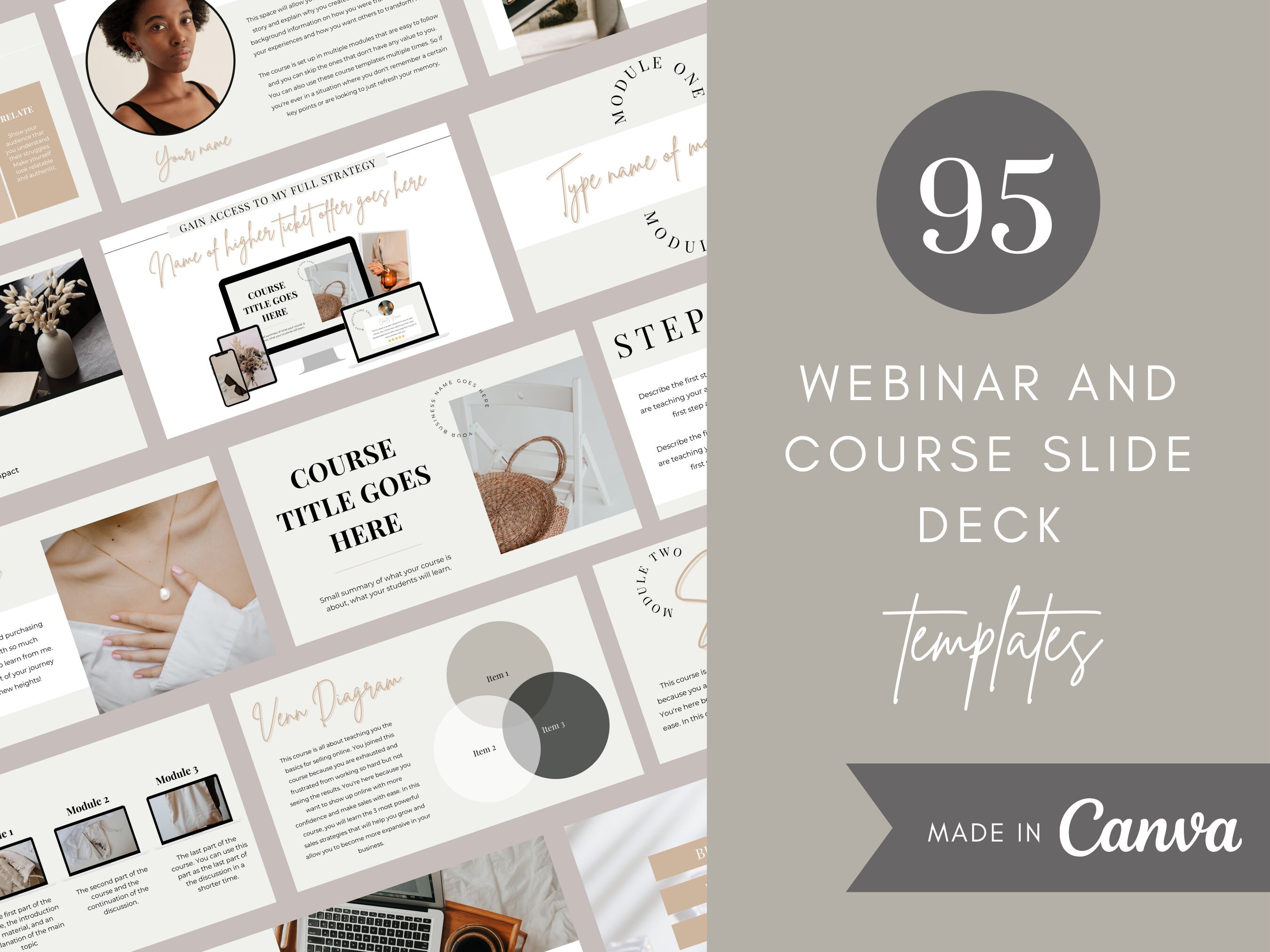 Course Creator Template Bundle, Course Creation Bundle, Canva Template ...