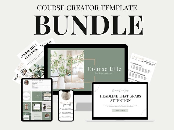Course Creator Template Bundle Editable Canva Templates - Etsy
