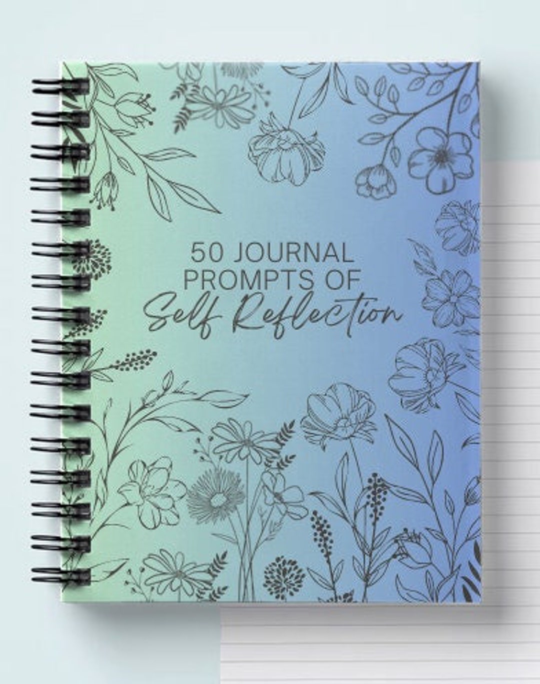 50 Prompt Journal for Self Reflection - Etsy