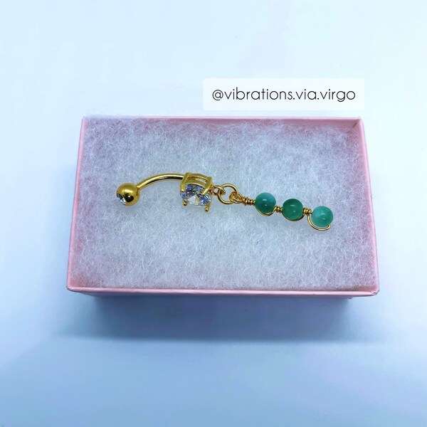 Stone Belly Ring - Etsy
