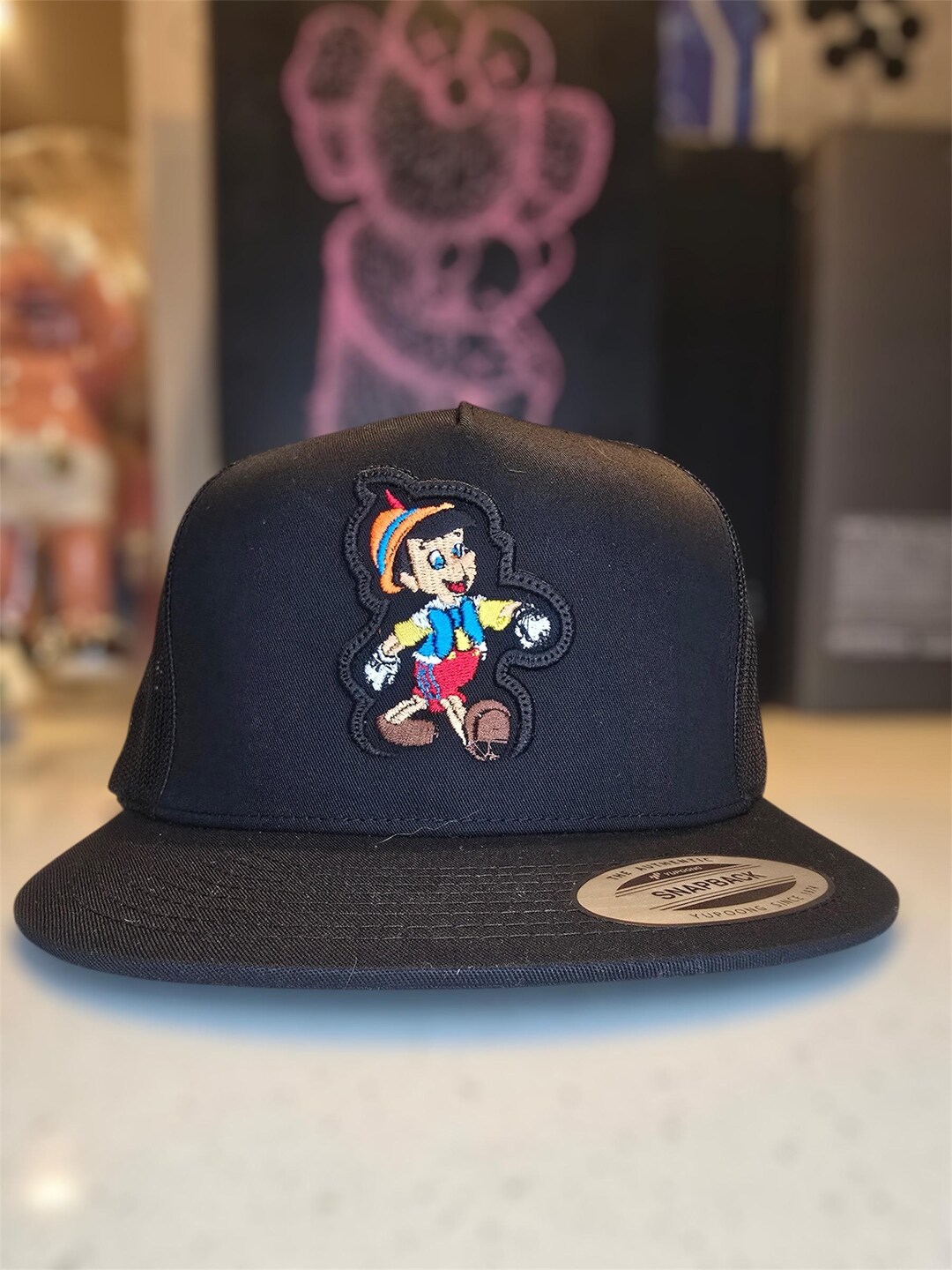 Black Pinocchio Trucker Hat - Etsy