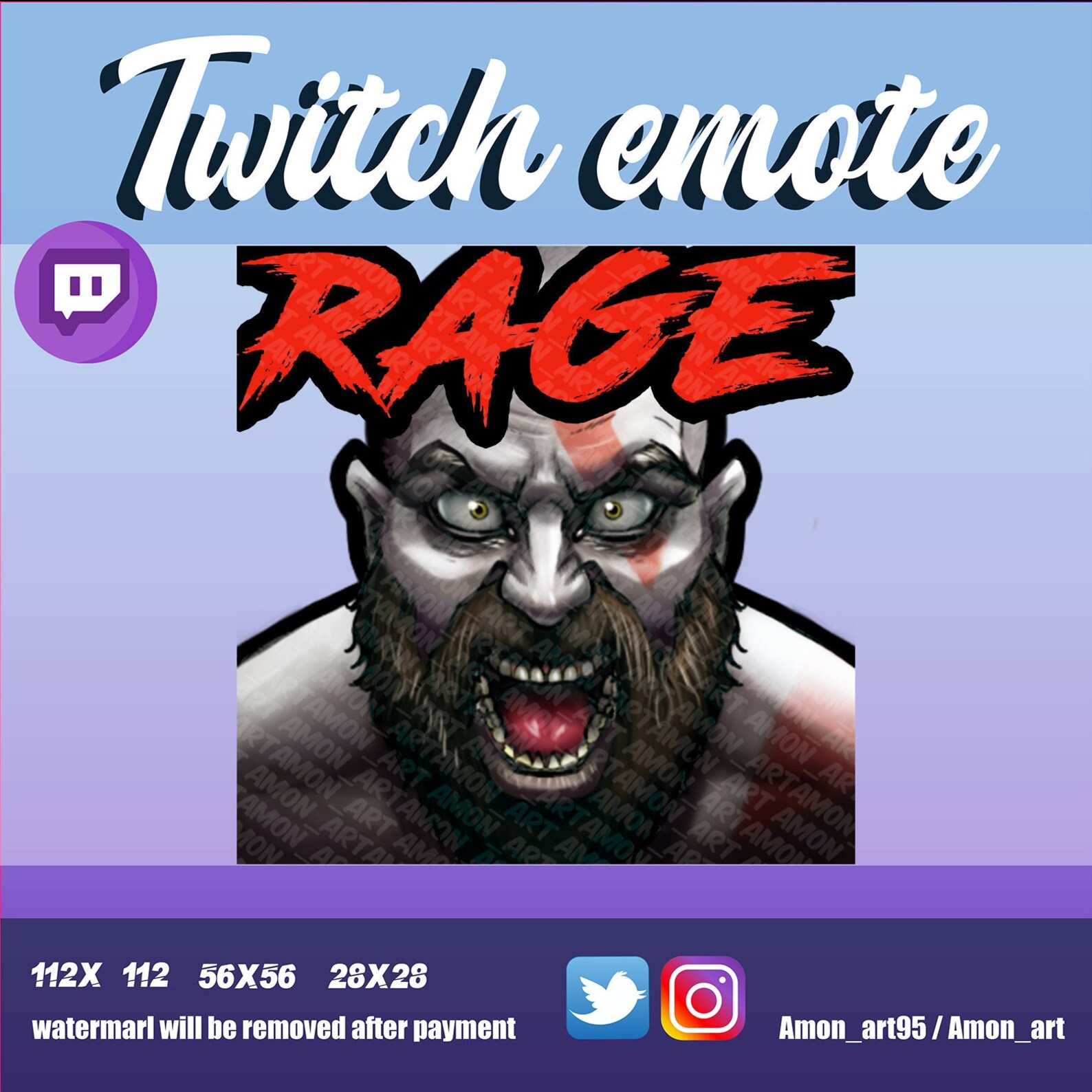 Twitch Emote RAGE - Etsy
