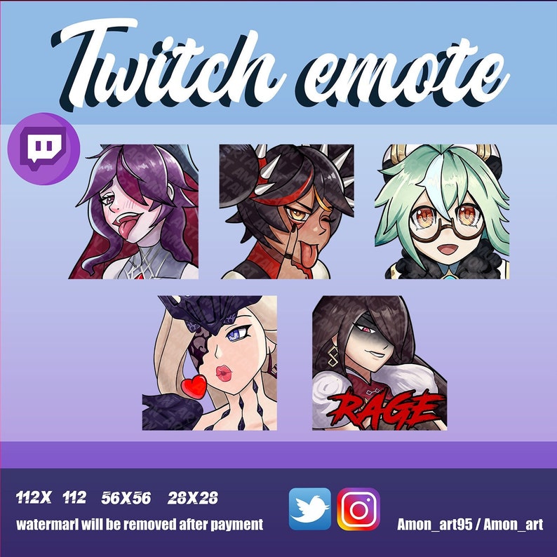5x Twitch Emote Genshin Impact Waifu - Etsy