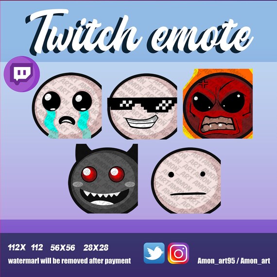 5x Twitch Emote Isaac Pack | Etsy