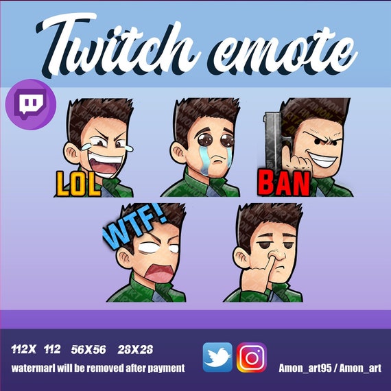 5x Twitch Emotes / Funny Emotes for Streamer / Emoji Lol - Etsy