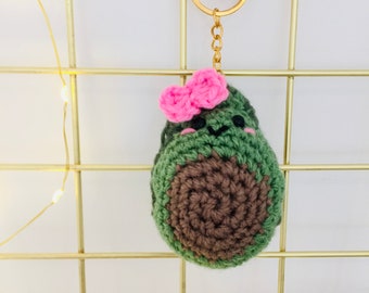 Green Avocado Character Keychain Key Fob Charm Fun Gift - Etsy