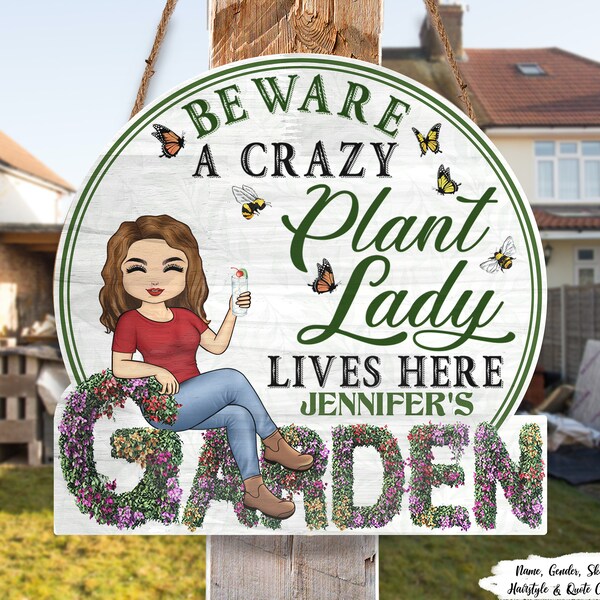 Round Garden Sign - Etsy